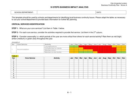 Business Impact Analysis Template