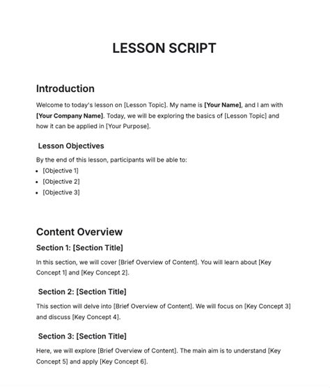 Free Lesson Script Generator Create Online