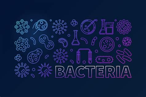 Premium Vector Vector Bacteria Colored Outline Banner Made With