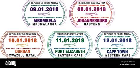 South African Passport Stamp Stock Vector Images Alamy