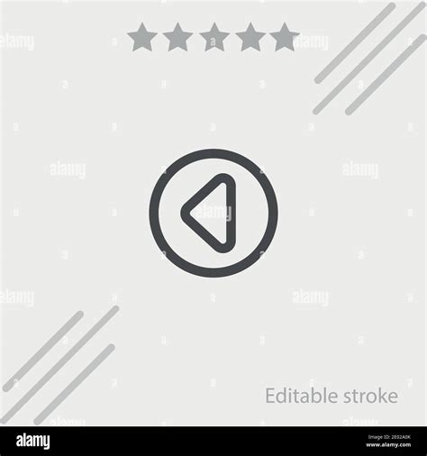 Left Arrow In Circular Outlined Button Vector Icon Modern Simple Vector Illustration Stock