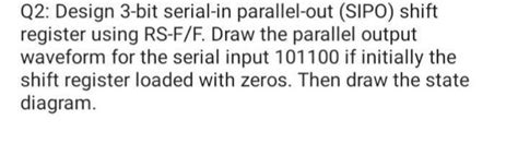 Solved Q2 Design 3 Bit Serial In Parallel Out Sipo Shift