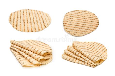 Grilled Pitta Bread Isolated On White Background Stock Image Image Of