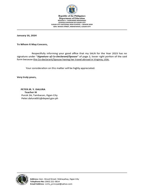 2a Certification Of Saln On No Signature For Spouse Pdf