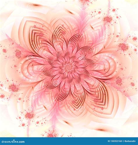 Delicate Floral Fractal Pattern Illustration Stock Illustration
