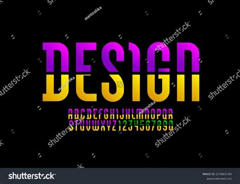 밝은 글꼴 스텐실 알파벳 현대적인 문자와 스톡 벡터로열티 프리 2176831391 Shutterstock