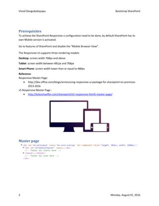 Bootstrap Share Point Pdf