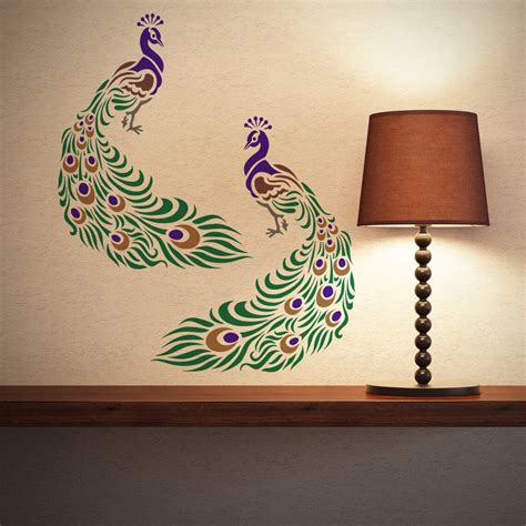 Large Peacock Stencil Reusable Bird Stencil By Craftstar Etsy