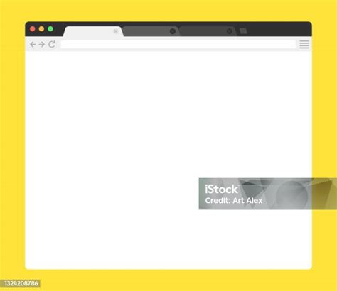Mockup Browser Pada Latar Belakang Kuning Browser Web Dalam Gaya Datar