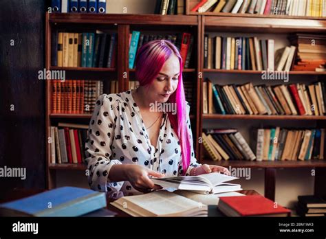 Nerd Girl Reading Old Book Hi Res Stock Photography And Images Alamy