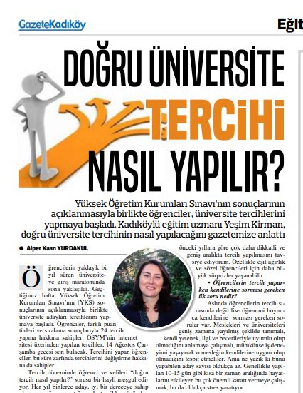 Gazete Kadıköy Doğru Üniversite Tercihi Nasıl Yapılır