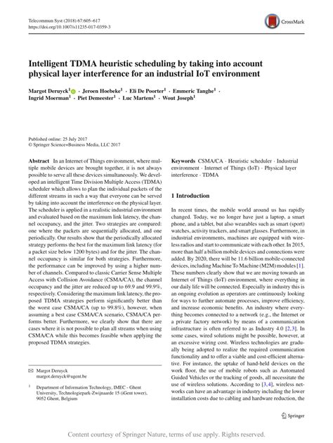 Intelligent Tdma Heuristic Scheduling By Taking Into Account Physical