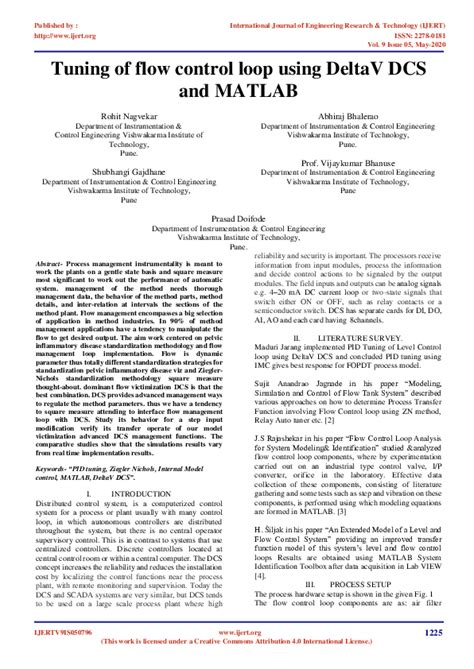 Pdf Tuning Of Flow Control Loop Using Deltav Dcs And Matlab