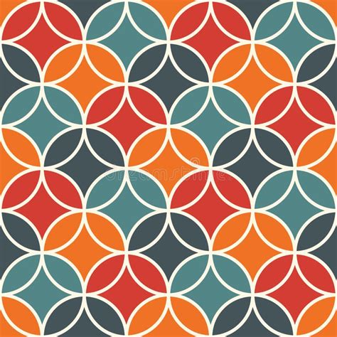 Overlapping Circles Abstract Background Petals Motif Stock Vector
