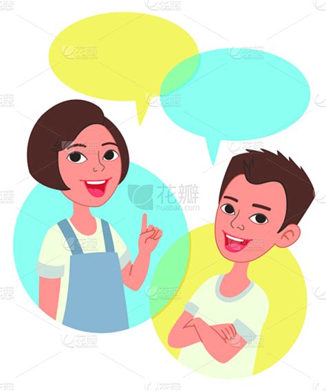 两个人 儿童 对话气泡框 漫画书 卡通 发型 姐妹 兄弟 肖像 手