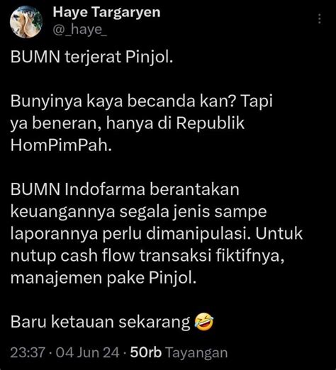 BUMN Terjerat Pinjol Baru Ketahuan Sekarang Bener Bener Kacau Era