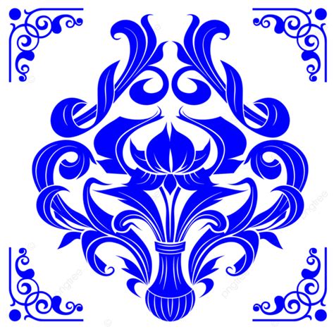 Dunhuang Retro Pattern Vector Blue Vector Illustration Pattern Png