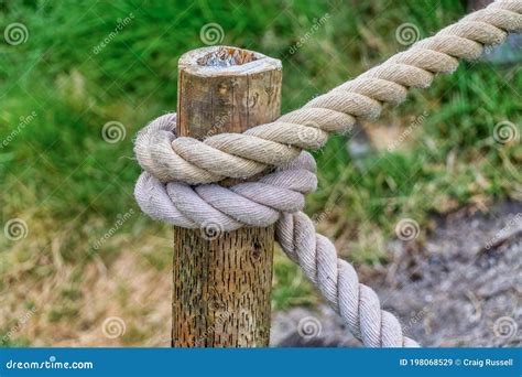 Rope Tied Around A Pole Stock Image Image Of Background 198068529