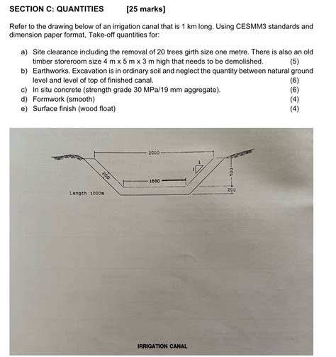Solved Section C Quantities 25 ﻿marks Refer To The Drawing