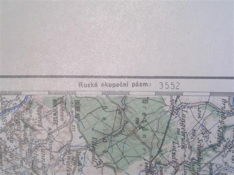Vojenská Mapa Litoměřice Děčín Labe Ruské Okupační Pasmo Německo Ww2