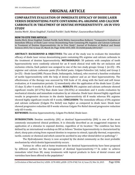 Pdf Comparative Evaluation Of Immediate Efficacy Of Diode Laser