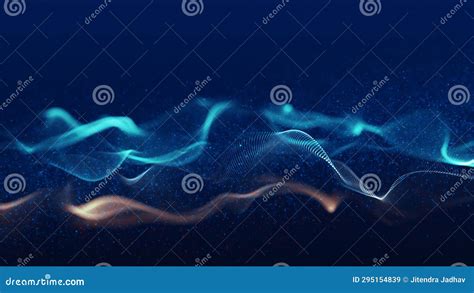 Abstract Digital Particles Wave Form Network Stock Illustration Illustration Of Futuristic