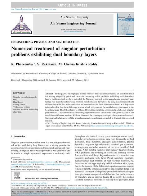 Pdf Numerical Treatment Of Singular Perturbation Problems Exhibiting Dual Boundary Layers