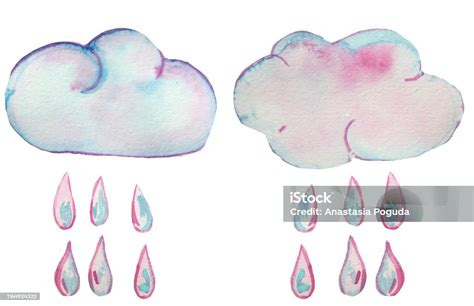 白い背景に雨滴と絶縁された虹の雲版画やポスター用水彩画 いたずら書きのベクターアート素材や画像を多数ご用意 いたずら書き ひらめき