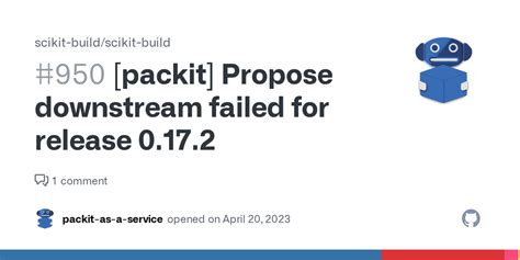 Packit Propose Downstream Failed For Release 0172 · Issue 950