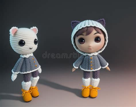 Knitted Soft Toy Created Using Artificial Intelligence Stock