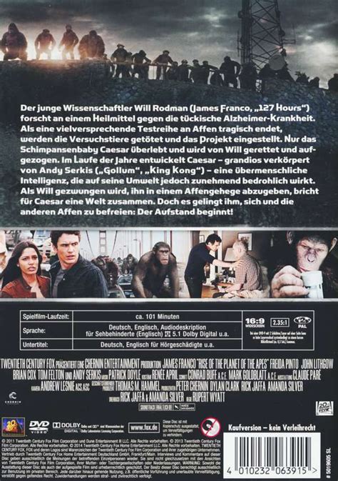 Planet Der Affen Prevolution Dvd Min 101 Dd5 1 Ws Neues Cover Fox