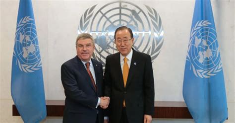IOC Chief Meets UN Secretary General Ends U S Tour