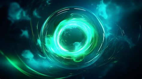 Premium Ai Image A Close Up Of A Green Circular Object With A Black
