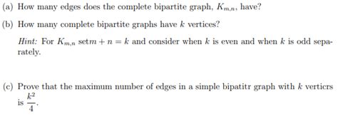 Solved Discrete Maths Complete Bipartite Graphs I Believe