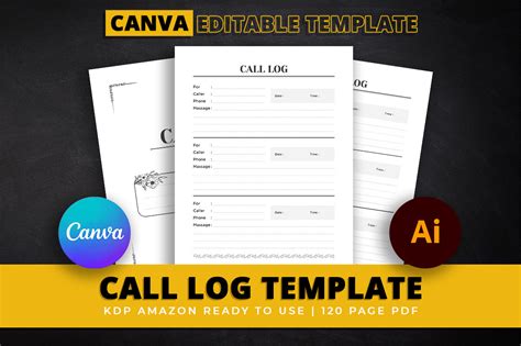 Free Canva Editable Phone Call Log Graphic By Srsadi123 · Creative Fabrica