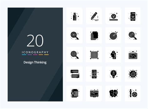 20 Design Thinking Solid Glyph Icon For Presentation 16240355 Vector Art At Vecteezy