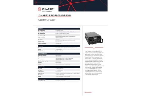 Rf 7800w Ps104 Rugged Power Supply Spec Sheet L3harris® Fast Forward