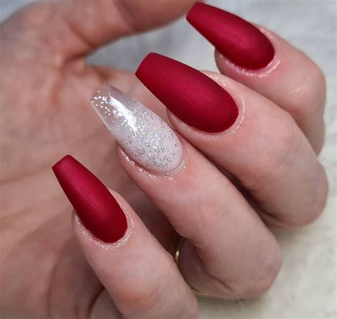 Red Matte Coffin Nails