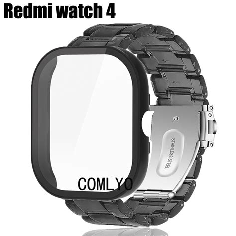 สําหรับ Redmi Watch 4 เคสแข็ง Pc กระจก ป้องกันหน้าจอ สายรัด Pc ใส