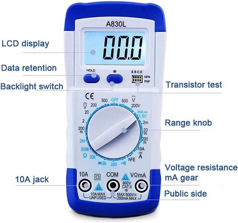Generic A830l Lcd Digital Multimeter Dcac Voltage Triode Diode 1