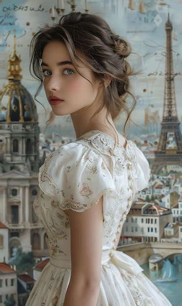 Premium Photo Tall Young Cute Girl Model With Vintage Inspired Tea