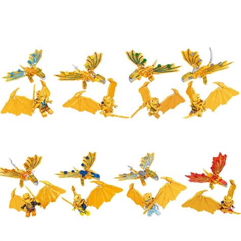 Golden Dragon Nya Cole Jay Minifigures Compatible Lego Golden Ninjago Set