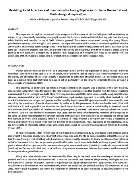 Revisiting Social Acceptance Of Homosexuality Pdf Homosexuality