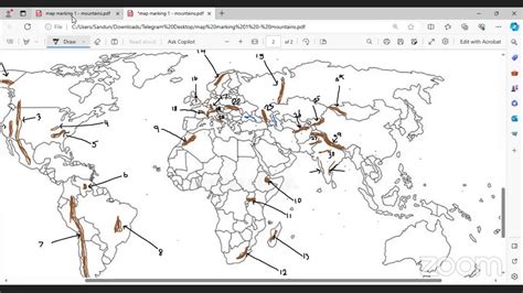 භූගෝල විද්‍යාව ලෝක සිතියම් පැය ලෝකයේ ප්‍රධාන කඳුවැටි ලකුණු කිරීම Youtube