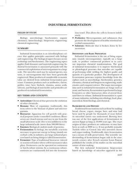 Application Of Fermentation