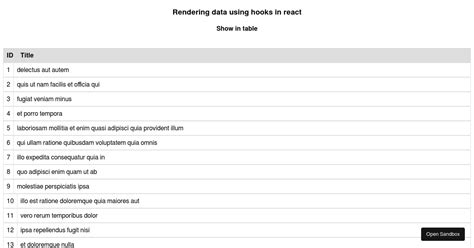 Get Data From Api And Show In Table Codesandbox