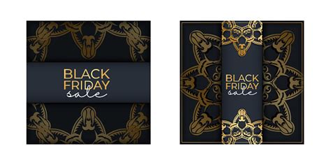 고대 황금 장식과 함께 포스터 판매 블랙 프라이데이 다크 블루를 축하 금요일에 대한 스톡 벡터 아트 및 기타 이미지 금요일 대형 라벨 Istock