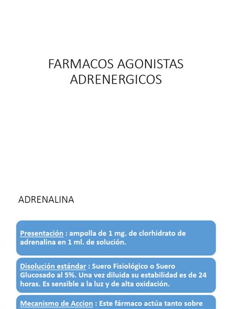 Agonistas Adrenergicos Pdf Bienestar