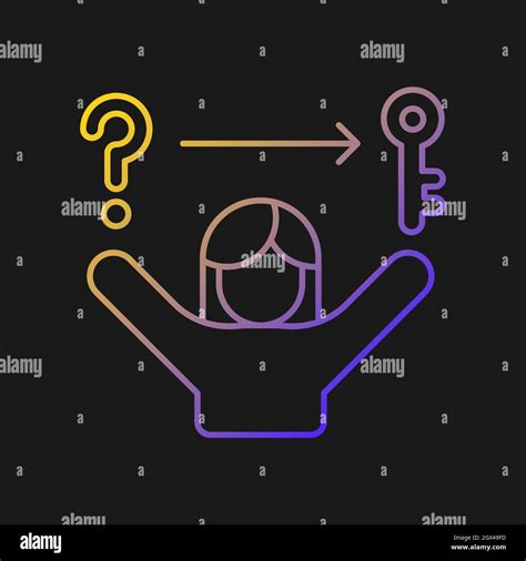 Problem Solving Skills Gradient Vector Icon For Dark Theme Stock Vector