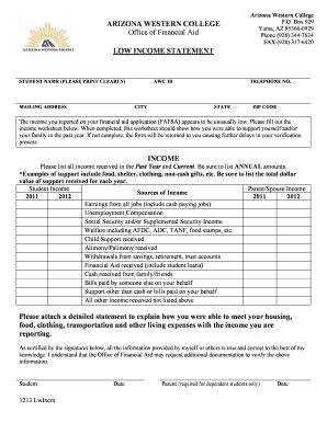 Fillable Online Azwestern Pdf Fillable Az Western College Student